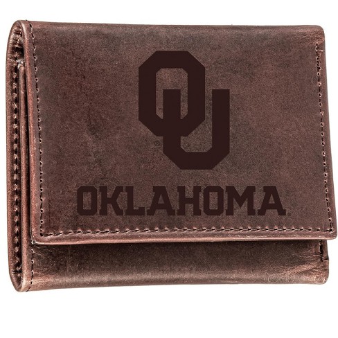 Evergreen Ncaa Oklahoma Sooners Brown Leather Trifold Wallet Officially ...