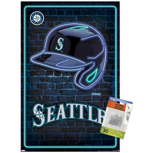 Trends International Mlb Seattle Mariners - Neon Helmet 23 Unframed ...