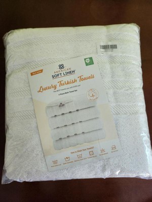 American Soft Linen 4 Pack Bath Towel Set, 100% Cotton, 27 Inch By 54 ...