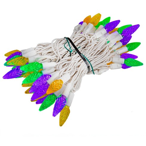 Novelty Lights Yellow/purple/green C6 Led Mardi Gras String Lights 70 ...
