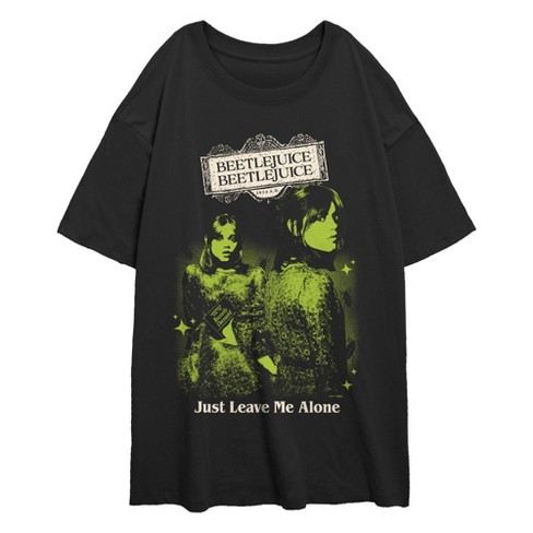 Junior's Beetlejuice Beetlejuice Retro Astrid Just Leave Me Alone Logo T-shirt - Black - Large ...