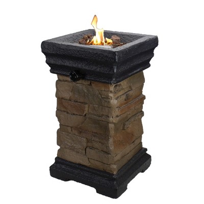 Northlight 18.75" Classic Stone Outdoor Table Top Gas Fire Pit : Target