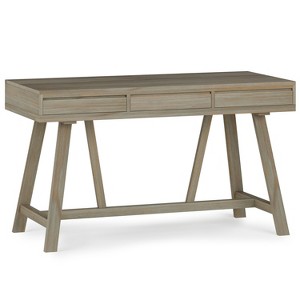 HomeStock 30 in.H White Color Wood Writing Desks with Open Storage ...