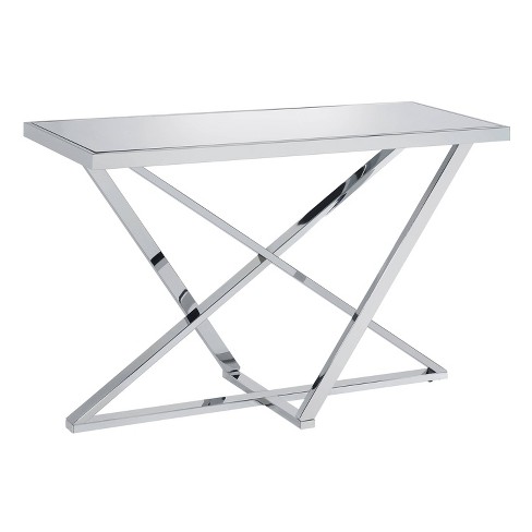 Drubeck Mirrored Rectangle Sofa Table Chrome - Homes: Inside + Out : Target