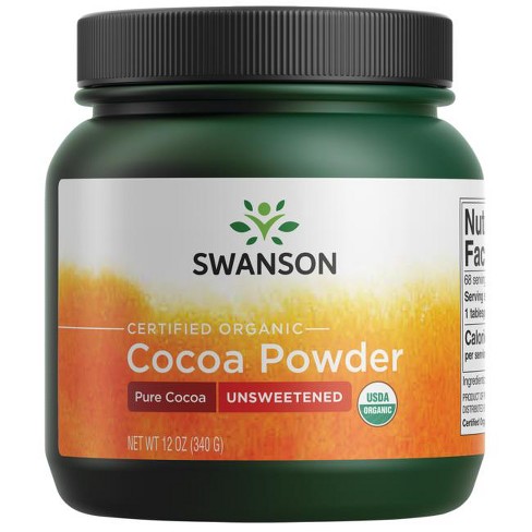 Swanson Certified Organic Cocoa Powder - Unsweetened 12 Oz Pwdr : Target
