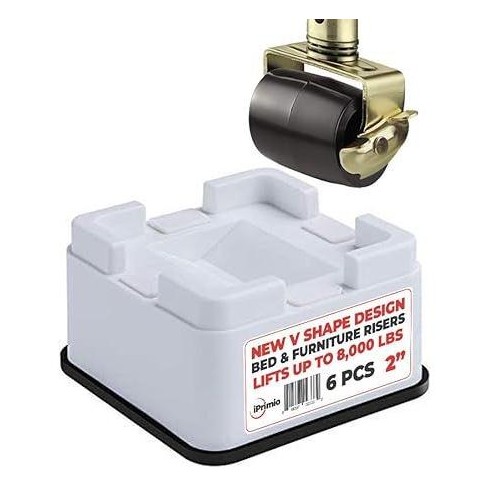 Iprimio 2 Inch Bed Risers-pack Of 6,white : Target