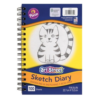 Prang Sketch Book, Lightweight, 9" X 6", 100 Sheets, Pack Of 6 : Target