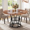 Tribesigns 47.24" Round Dining Table For 4 People, Rustic Brown & Black ...
