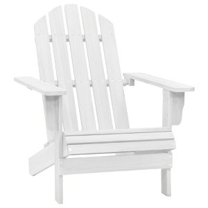vidaXL Outdoor Solid Wood Patio Chair in White - Classic Design ...