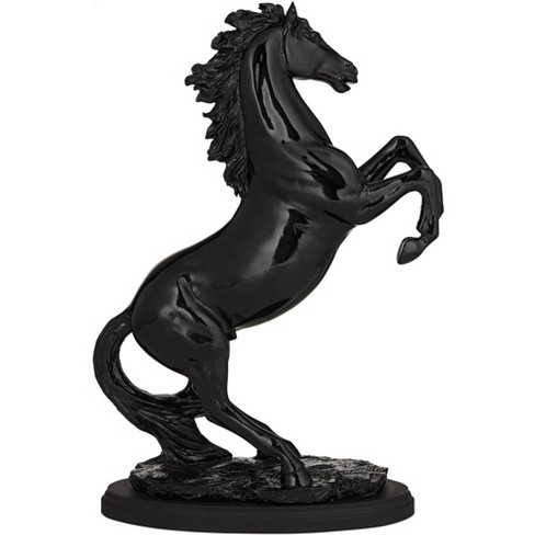 Kensington Hill Prancer Stallion 15" High Black Finish Horse Statue ...