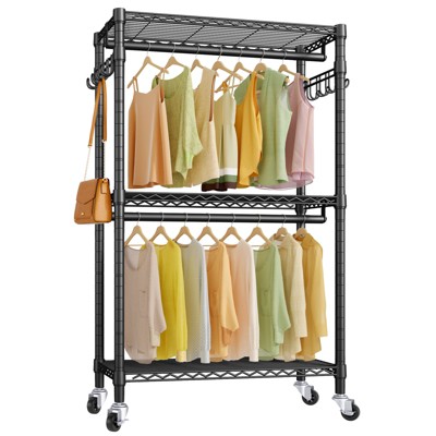 Vipek V12 Portable Closets Heavy Duty Rolling Garment Rack 3 Tiers ...