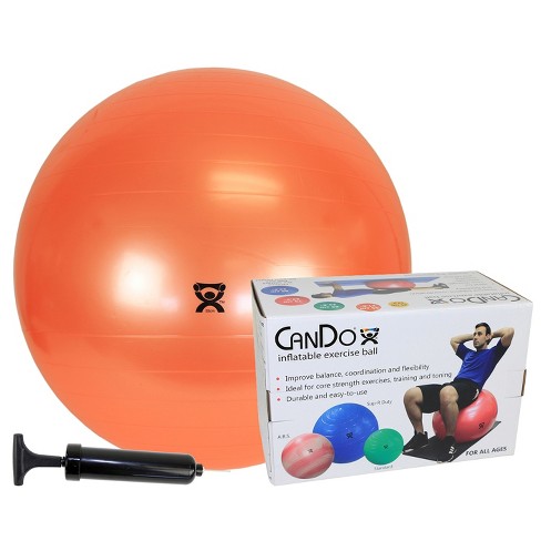 Cando Inflatable Exercise Ball - Economy Set - Orange - 22" (55 Cm ...