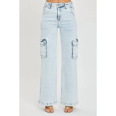 Women's High Rise Wide Cargo Jeans - Risen 27 : Target