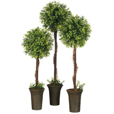 Nearly Natural 3-ft Boxwood Artificial Topiary Tree : Target