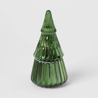 Northlight 9" Brown And Green Christmas Trees On A Wooden Base Tabletop ...