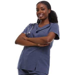 HEAL+WEAR Women's Stretch Mandarin Collar Scrub Top – Lightweight, Soft ...
