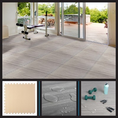 Eva Foam Floor Tiles 6-pack - 24 Sqft Woodgrain Puzzle Mats For Floor ...