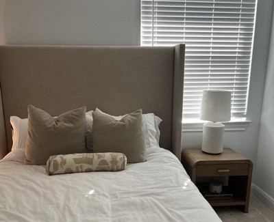 Zebrina Wood Nightstand With Drawer Natural - Threshold™ : Target