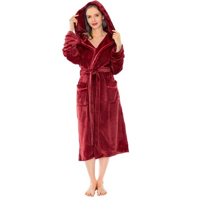 Pavilia Women Hooded Plush Soft Robe, Fluffy Warm Fleece Faux Shearling ...
