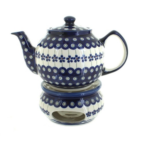Blue Rose Polish Pottery 596-67 Zaklady Teapot With Warmer : Target