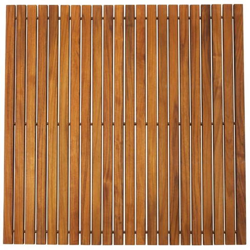 Nordic Teak 30" X 30" Oiled Shower And Bath String Mat With Rubber ...