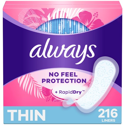 Always Thin Daily Protection Regular Liners - 216ct : Target