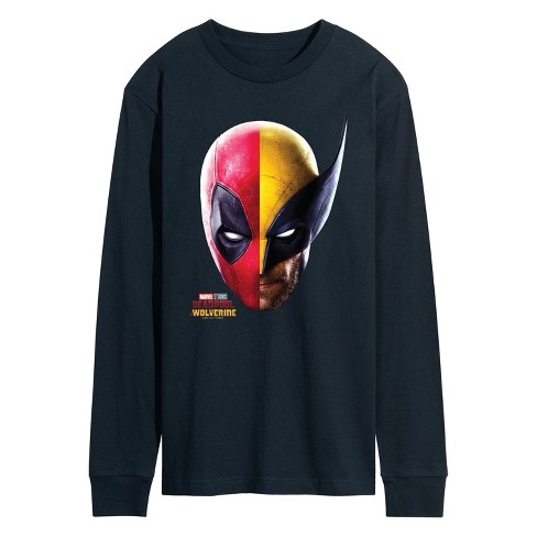 Men's Marvel Wolverine Split Space Long Sleeve Graphic T-shirt - Navy ...