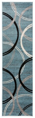World Rug Gallery Contemporary Abstract Circles Design Brown 2'x10 ...