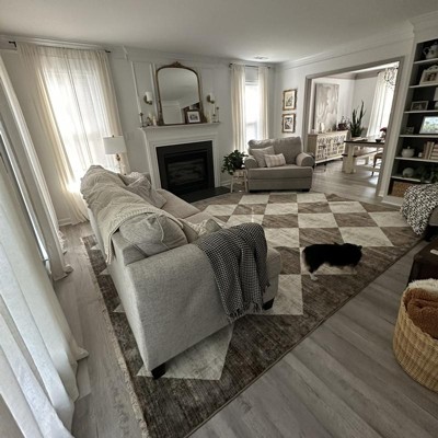 Nuloom Meline Checkered Fringe Area Rug 8x10, Beige : Target