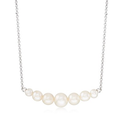 Ross-Simons 4-8mm Cultured Pearl Necklace in Sterling Silver Size 16 ...