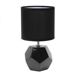 Round Prism Mini Table Lamp With Matching Fabric Shade Pink - Simple ...