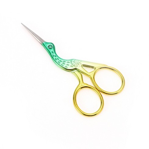 Women Little Crane Scissors Grooming Scissors Green Gold Tone 1 Pc : Target