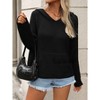 YESFASHION Women Hooded Knit Pullover Long Sleeve Front Pocket Casual ...