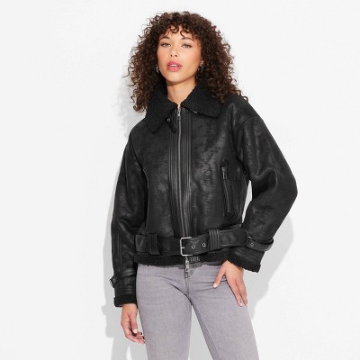 Women's Faux Shearling Aviator Jacket - Wild Fable | eBay