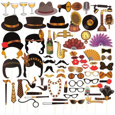 1920's Party Decorations, Photo Booth Props (72 Pieces) : Target