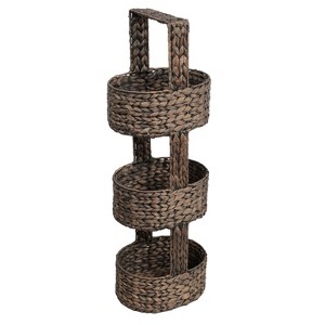 happimess Riverbend 35.5 in. H Coastal Handwoven Water Hyacinth 3-Tier ...