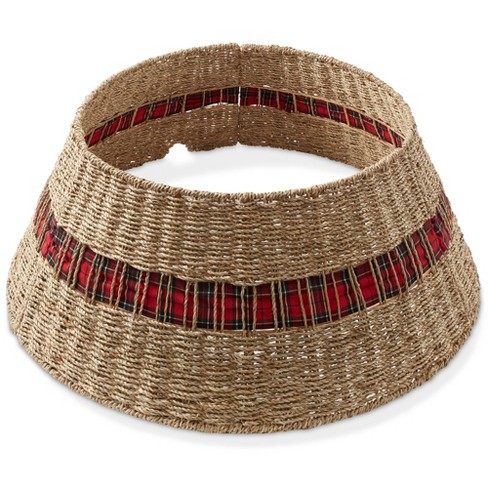 Casafield 32-inch Seagrass Hyacinth Christmas Tree Collar, Woven ...