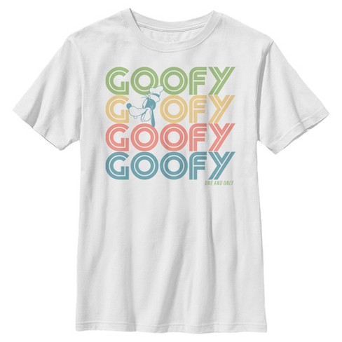 Boy's Mickey & Friends Goofy Name Stack T-shirt - White - Large : Target
