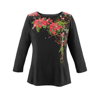 Collections Etc Poinsettia Christmas Top : Target