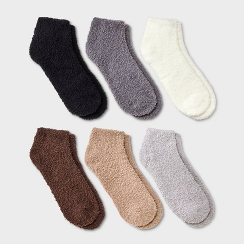 Women's 6pk Cozy Low Cut Socks - Assorted Color 4-10 : Target