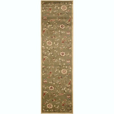 Lyndhurst Lnh553 Power Loomed Runner Rug - Green/ivory - 2'3"x16 ...