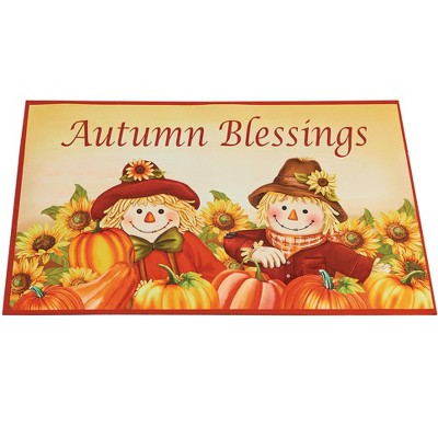 Collections Etc Autumn Blessings Fall Scarecrow Front Doormat 30" X 18. ...