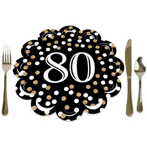 Big Dot Of Happiness Adult 80th Birthday - Gold - Birthday Party Round ...