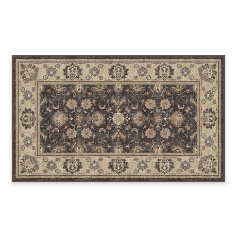 Ruggable Odette Washable Vintage Farmhouse Area Rug - Dark Wood 3'x5 ...