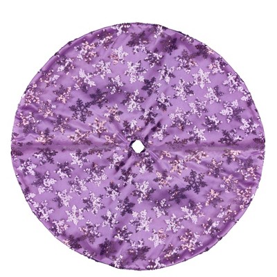 Northlight 20" Purple Sequin Snowflake Mini Christmas Tree Skirt : Target