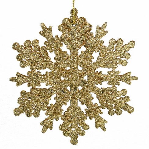Ornativity Glitter Snowflake Ornaments Sets - Gold - 24 Pack : Target