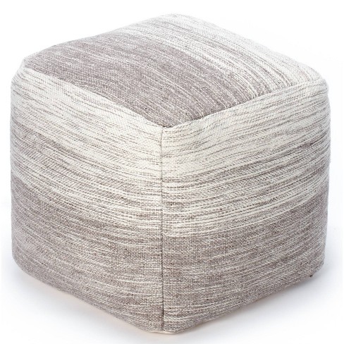 Halifax Pouf Ottoman Gray/ivory - Anji Mountain : Target