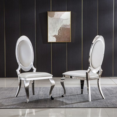 Set Of 2 Jeremy Double Dining Chairs White - International Concepts ...