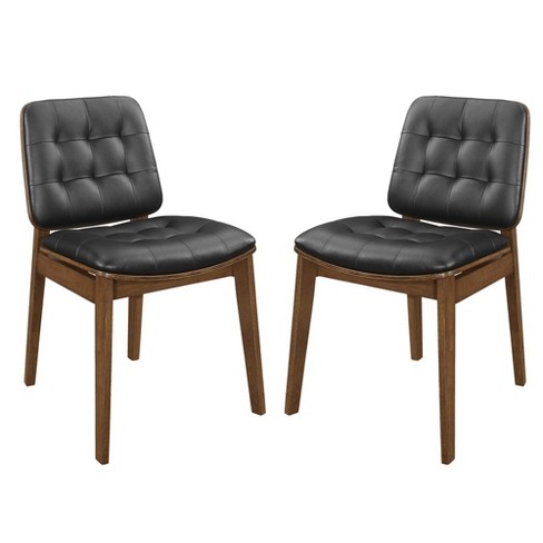 Simple Relax Set Of 2 Side Chairs In Natural Walnut And Black : Target