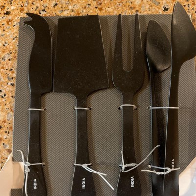 4pc Stainless Steel Cheese Knive Serving Set Black - Threshold™ : Target